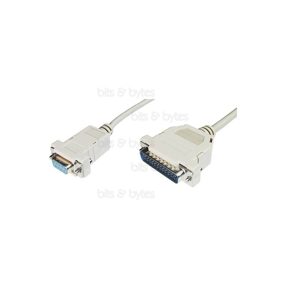 1.8m Serial 9pin D-Sub Socket to 25pin D-Sub Plug Null Modem Cable ...