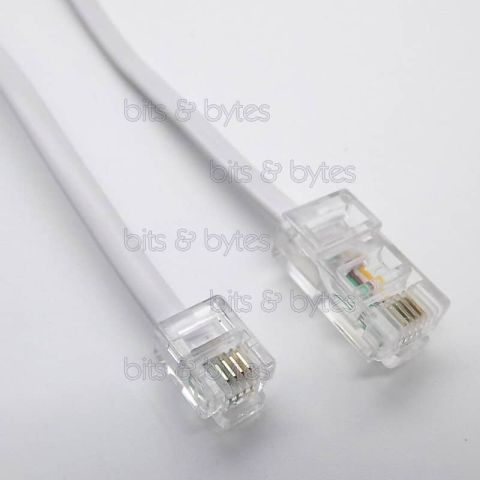 10.0m RJ11 Plug to RJ45 Plug Telephone Cable | bits & bytes malta