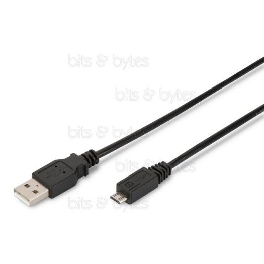 1.8m USB 2.0 Plug A to Micro-B Plug Cable | bits & bytes malta