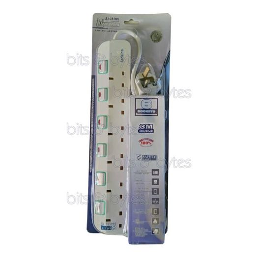 6 In-Line Individually Switched Multi Outlet Extension 3.0m Cable ...