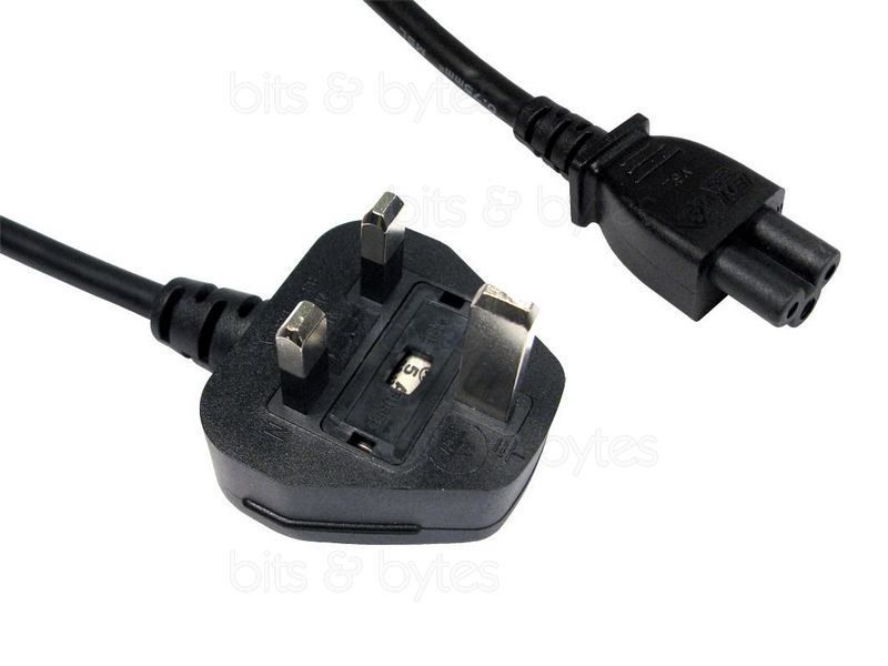 10.0m Clover Leaf Power Cable - 5A UK Plug to IEC C5 | bits & bytes malta